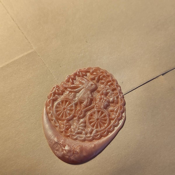 Rabbit Wax Seal Stamp Kit, Garden Bike Bunny Wax Seal Kit, Envelope ...