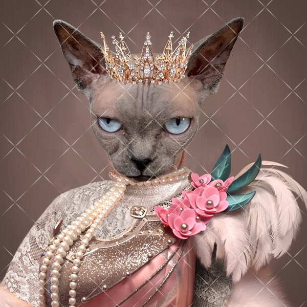 Custom Pet Portraits | Queen Pet Portrait | Female Animal Portrait ...
