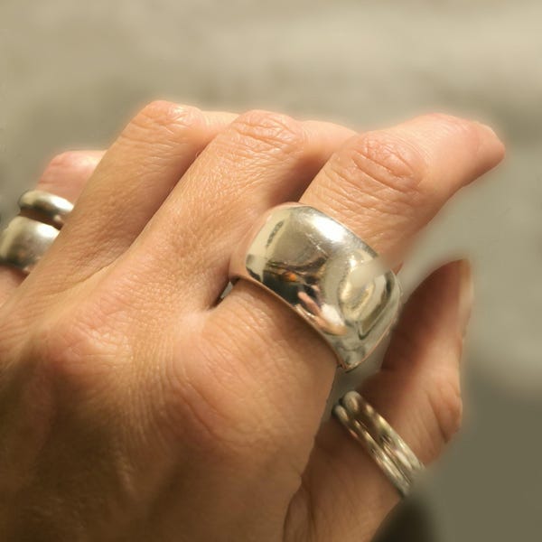 Beads Ring, 925 Sterling Silver, Orbit Ring, Silver Ring, Anxiety Ring, Beads Orbit on Silver ...