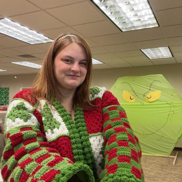 Christmas Crochet Cardigan Pattern: PDF Crochet Cardigan Pattern, Holiday Sweater, Size ...