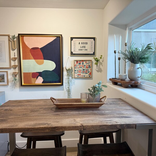 How Lucky Are We Print, Pink Red Stripe, Trendy Aesthetic Home Decor ...