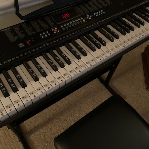 Piano Stickers for 61 Key Piano or Keyboard 36 White Key Kids Monster ...