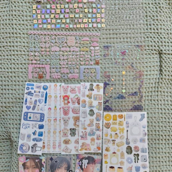 Cuteness Overload Sticker Sheet Korean Stationery, Cute Kpop Photocard ...