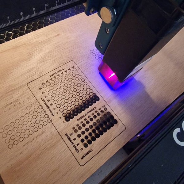 Laser Test Files | Material Test Card Lightburn | Cut & Engrave Test ...