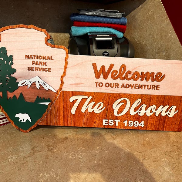 National Park Welcome Sign 3D, Personalized National Park Sign, Custom ...
