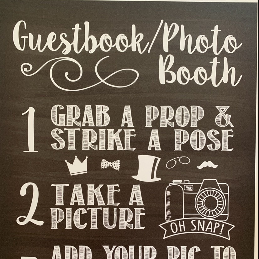 Guestbook Photobooth Sign Add photo to the Guest Book Sign Photo Booth ...