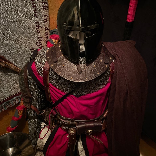 Steel LARP Pauldrons and Gorget Set fallen Knight - Etsy