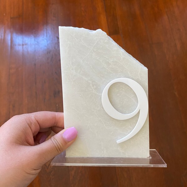 3D Marble Stone Table Numbers | Wedding Unique Signage | Custom Layered ...