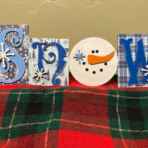 Snow Word Block SVG Christmas Word Block SVG SVG File Laser Cut File ...