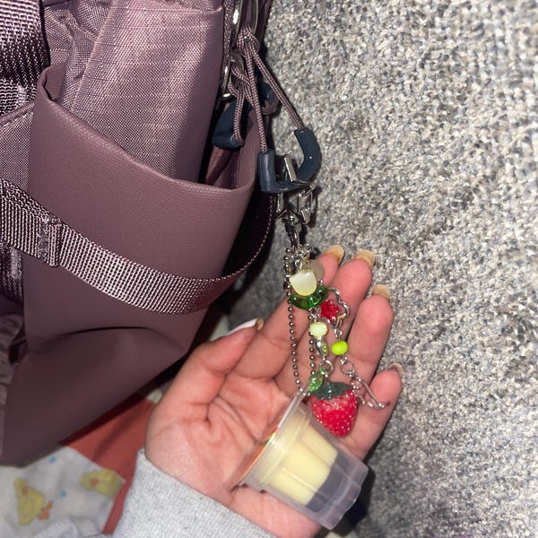 Matching Pudding Keychain: Y2K Beaded Bag Charm, Heisei Retro Accessory ...