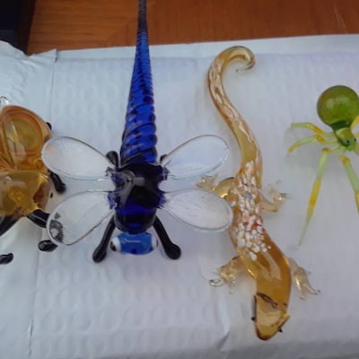 Glass Bug Figurine Animals Glass Bug Miniature Art Glass Blown Bug ...