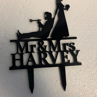 Personalized Welder and Bride Wedding Cake Topper, Professional Welder ...