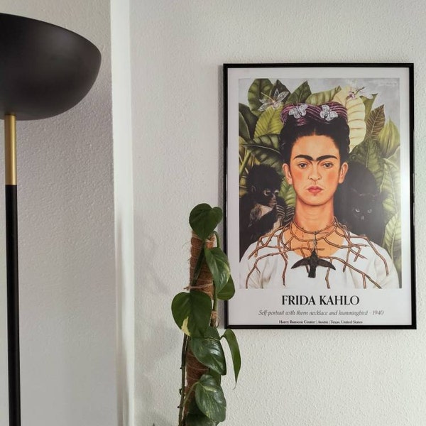 Frida Kahlo - Self Portrait Exhibition Poster, Vintage Home Decor, Wall ...