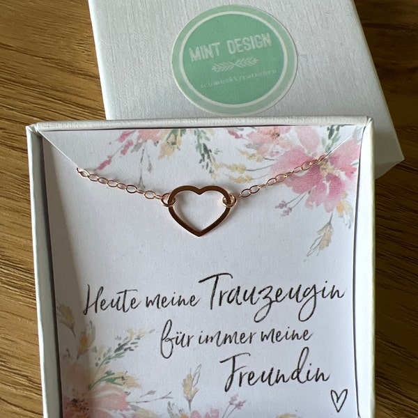 Mutter Tochter Ketten Set Herzkette • Trauzeugin • Braut • Geschenk für ...
