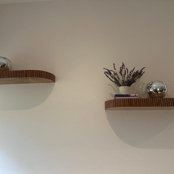 Custom Rounded Fluted Floating Shelf - Etsy