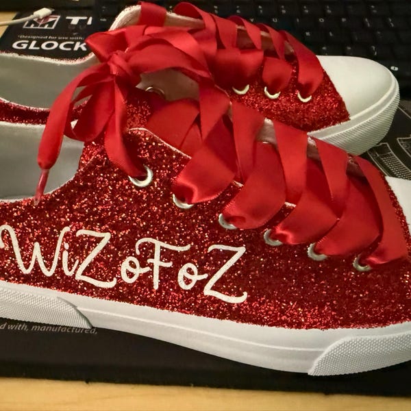 Red Glitter Sneakers for Wedding or Special Occasion, Bling Bridal ...