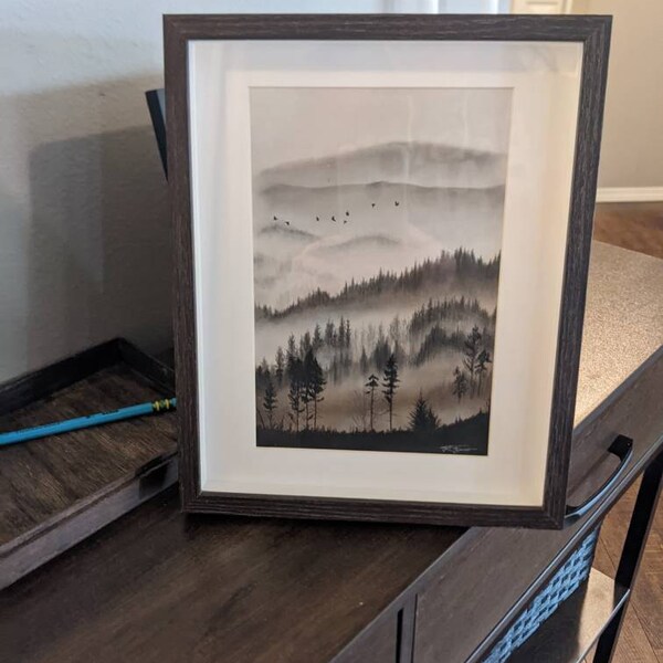 Night Sky Wonder Original Art Charcoal Drawing Night Sky, Full Moon ...