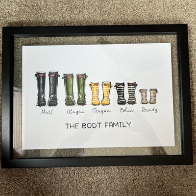 Personalised Family Wellies Print Family Welly Print New Home Gift ...