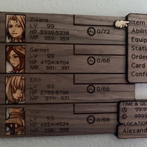 Custom Wooden Final Fantasy 9 Menu Screen With Characters You Can Pick ...