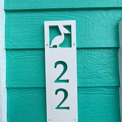 Full Street Address Plate With Starfish, Coastal Beach House Address ...