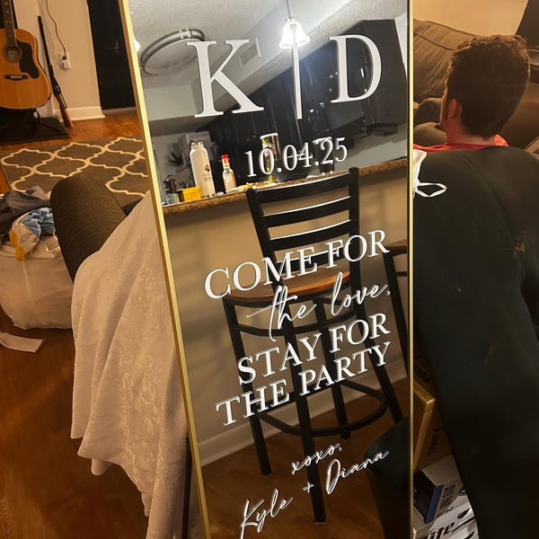 Wedding Selfie Mirror Decal • Come for the Love Stay for the Party ...