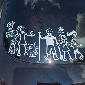 Adult Males My Stick Figure Family Car Window Stickers Family Car ...