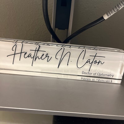 Desk Plaque, Name Plate for Desk, Personalized Acrylic Gift, Custom ...