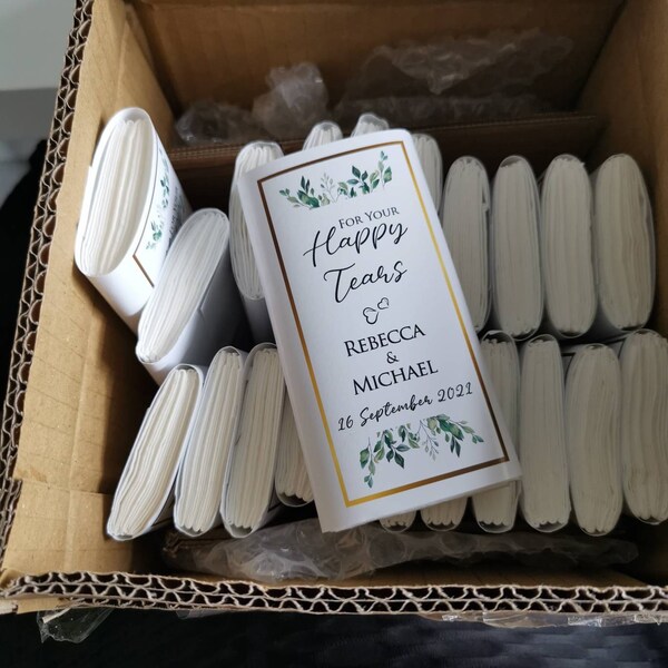 Wedding Tissues, for Your Happy Tears, Personalized Tissue Favors ...
