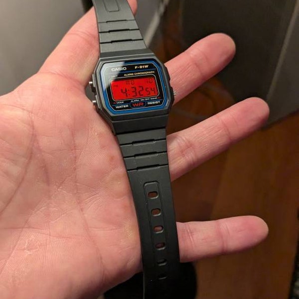 Casio A100 Strawberry Modified Custom Casio A100 With Red Numbers ...