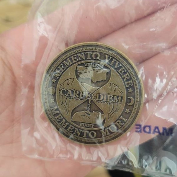 Carpe Diem Coin | Daily Stoic Coin | Memento Mori Bronze Challenge Coin ...