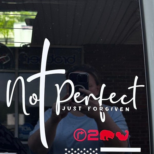 Not Perfect Just Forgiven Cross Decal, Christian Decal, God Car Decal ...