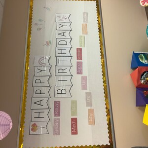 Birthday Wall Classroom Decor, Birthday Banner, Birthday Bunting ...