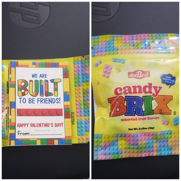 Printable Building Blocks Valentine's Day Cards, Valentine's Day Gift ...