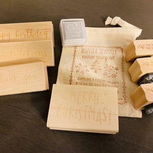 Happy Birthday Script Rubber Stamp Large Sentiment Text Stamp Birthday ...