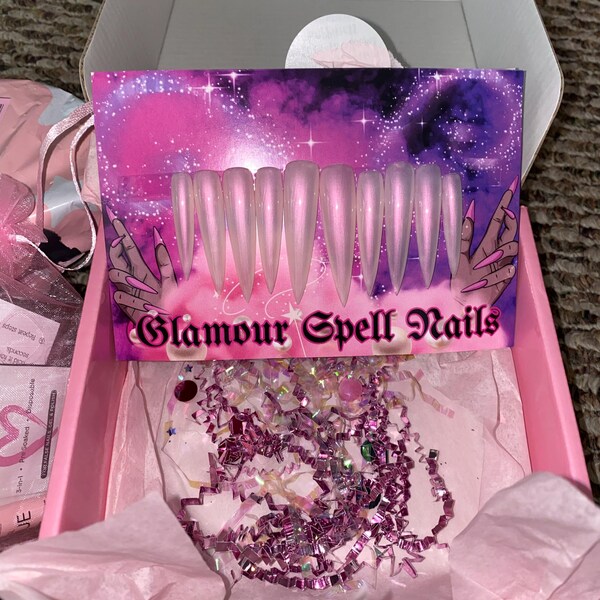 Pearl Canines- Shimmering Pearl Wolf Fang Inspired White Nails Luxury ...