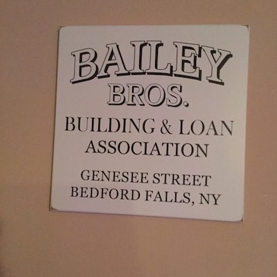 Christmas Sign, Bailey Bros. Building and Loan, Bedford Falls, Holiday ...
