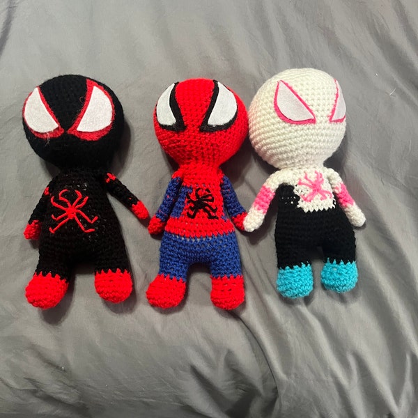 Crochet Set 3 in 1 Patterns Superheroes, Spiderman Crochet, Amigurumi ...