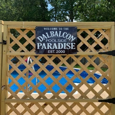 Poolside Paradise Backyard Swimming Pool Patio Sign Custom - Etsy