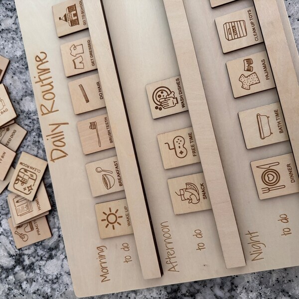 Daily Visual Schedule for Kids. Morning Bedtime Routine Chore Chart for ...