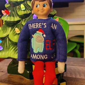 Suspicious Crewmate Astronaut Embroidered Elf Sweaters, Clothes - Etsy