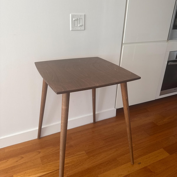 Square Oak Wood Dining Table, Mid Century Modern Rustic Dine Table ...