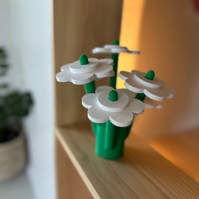 4-piece Jumbo Brick Flowers 3d Printed With Eco-friendly Biodegradable ...