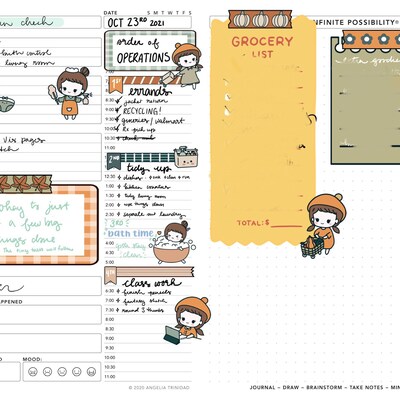 Cozy Fall Digital Stickers Chibi Girl Goodnotes Stickers September Work ...