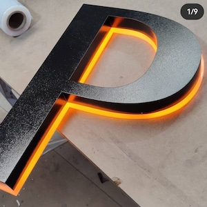 Black Reception Sign, 3D Business Logo, Acrylic Office Sign, Interior ...