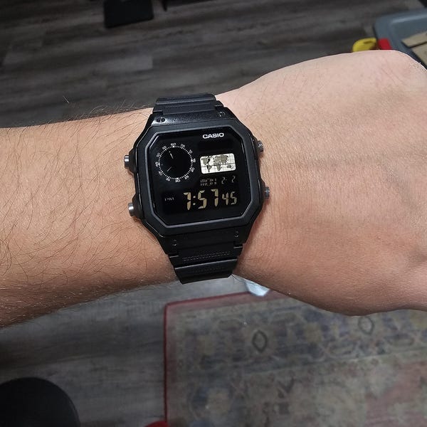 Mission Mods - Custom Casio AE1200 Hydro Blackout Digital Watch ...
