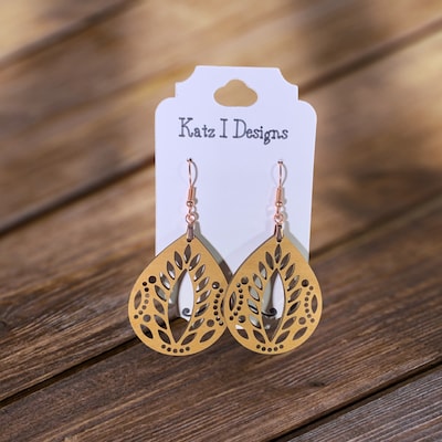 2 Piece Geometric Drop Laser Engraved Earrings DIGITAL FILE - Etsy