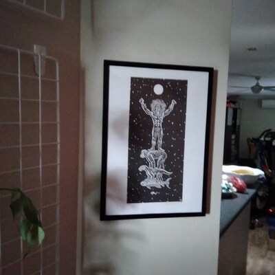 Tree of Life Totem Art. Handmade Linocut Print. - Etsy