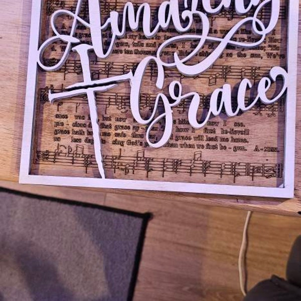 Amazing Grace Stand Decor Laser Cut Svg,amazing Grace Files Svg ...