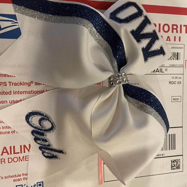 3" Personalized Custom Texas Size Cheer Bow - Single Layer Flip ...
