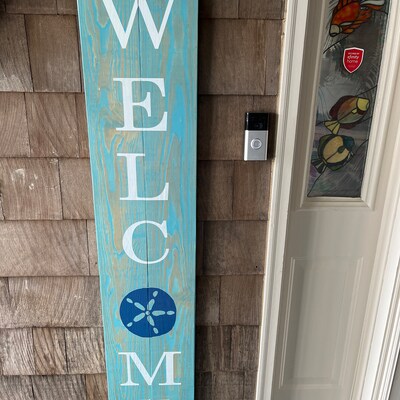 Shell Welcome Sign Welcome Seashell Sign Welcome Sign - Etsy